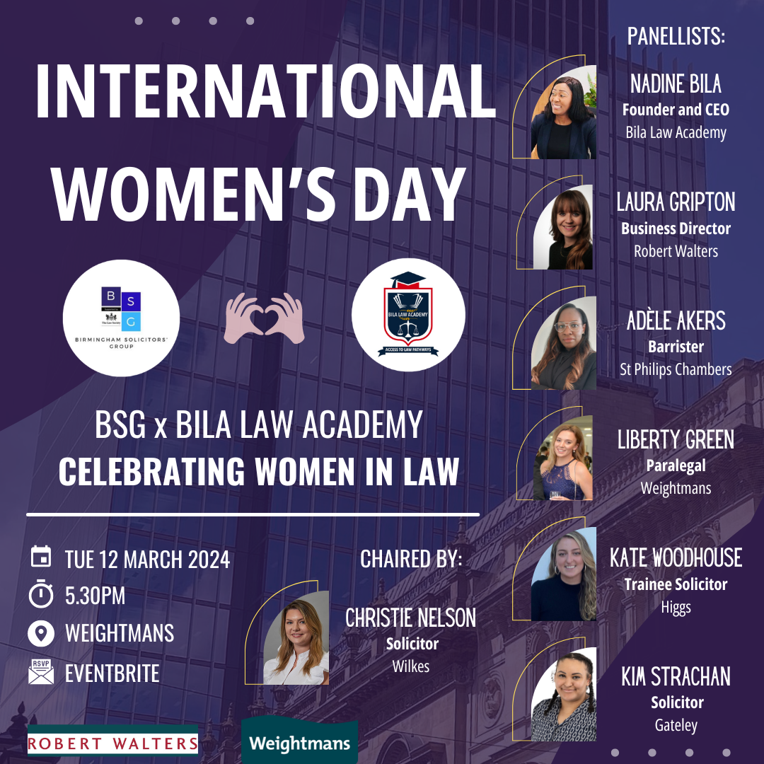 Celebrating Women in Law – IWD Panel Event – Birmingham Solicitors' Group
