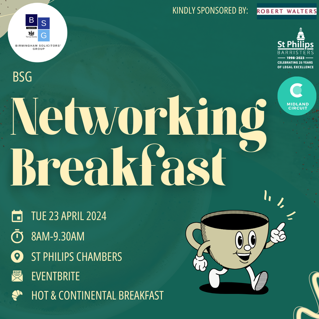 BSG Networking Breakfast – Birmingham Solicitors' Group